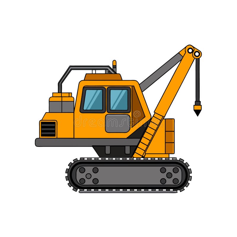 Cartoon Drilling Rig Illustration on a White Background Stock ...