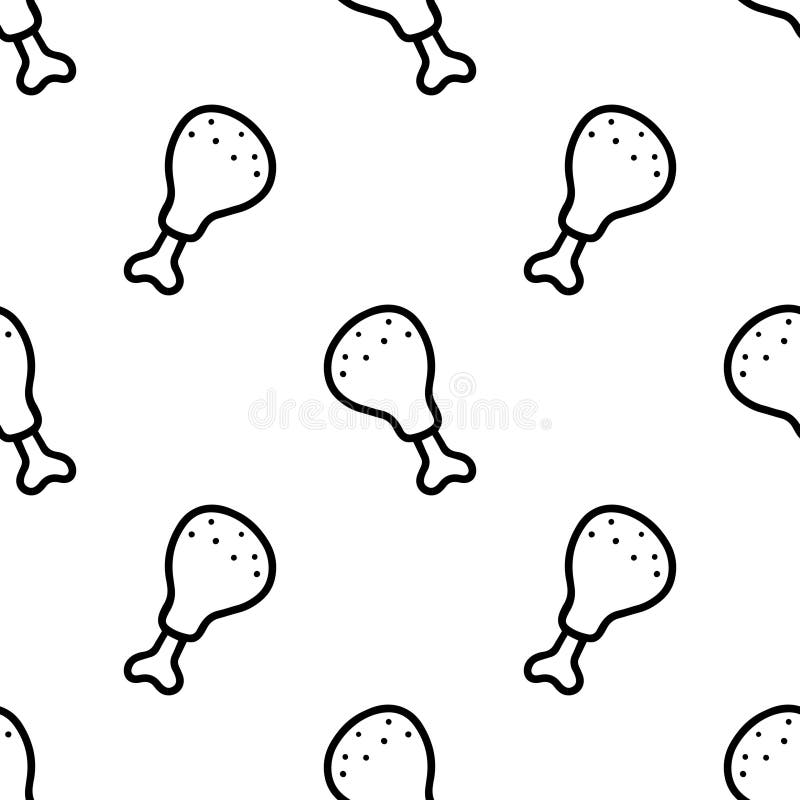 Cartoon Drumstick Poulet Motifs Sans Soudure Vector. Illustration de ...