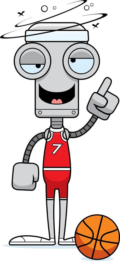 Cartoon Drunk Basketball Player Robot Stock Vector - Illustration of ...