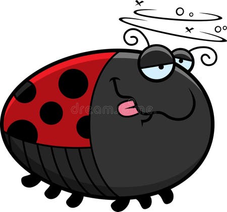 Cartoon Drunk Ladybug stock vector. Illustration of sick - 47088769