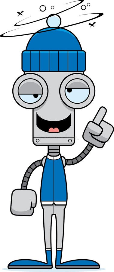 Cartoon Sad Winter Robot stock vector. Illustration of robot - 55525727