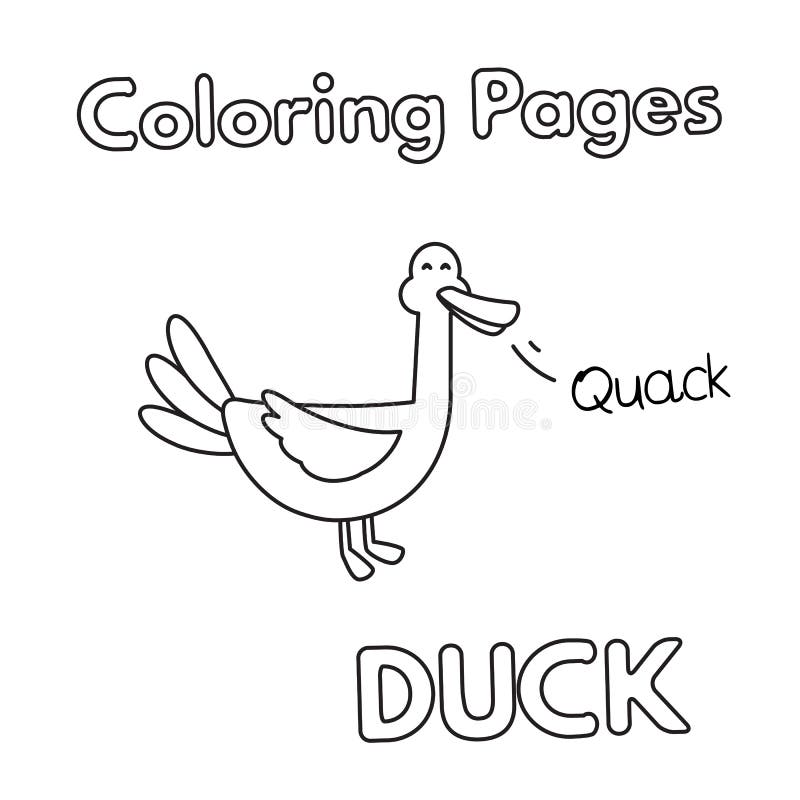 Cartoon duck coloring book stock vector. Illustration of line - 79293466