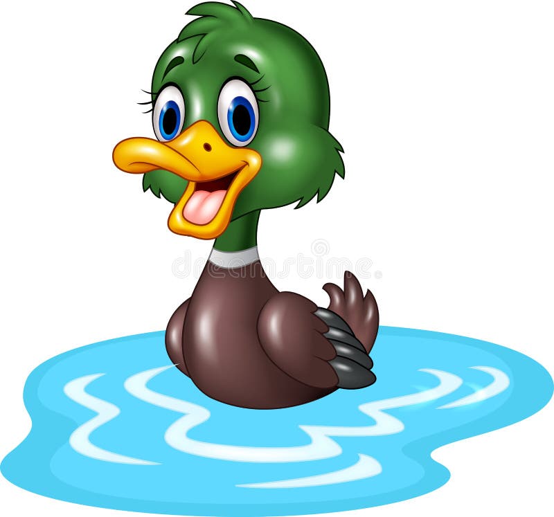 Vintage Toons: Retro Cartoon Smiling Duck Stock Vector - Illustration ...