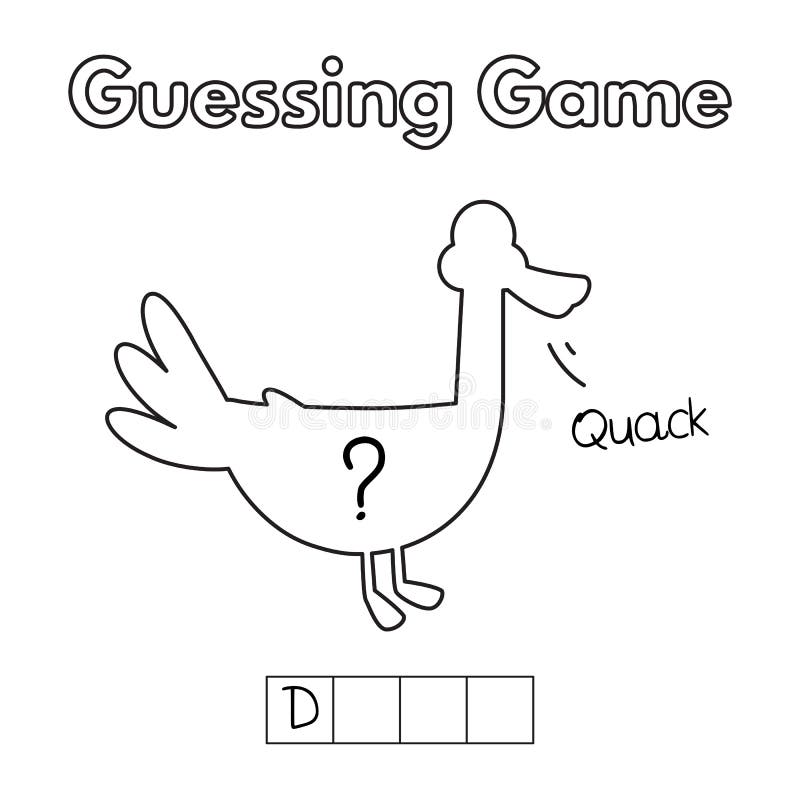 Cartoon Duck Guessing Game stock vector. Illustration of drawing - 92341431