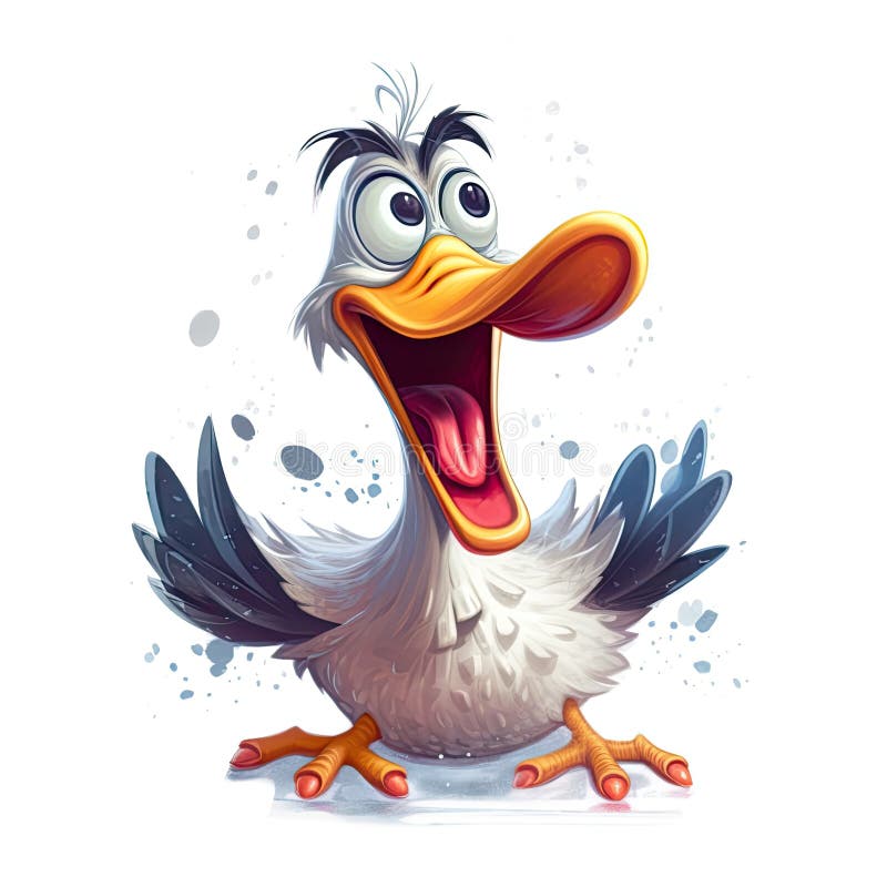 Cartoon Duck. Happy Duck Illustration Stock Illustration - Illustration ...