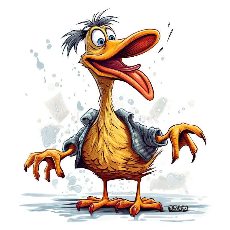 Cartoon Duck. Happy Duck Illustration Stock Illustration - Illustration ...