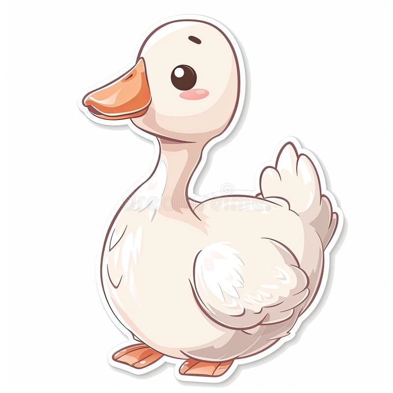 Cartoon Duck Sticker with Happy Expression Generated with AI Stock ...
