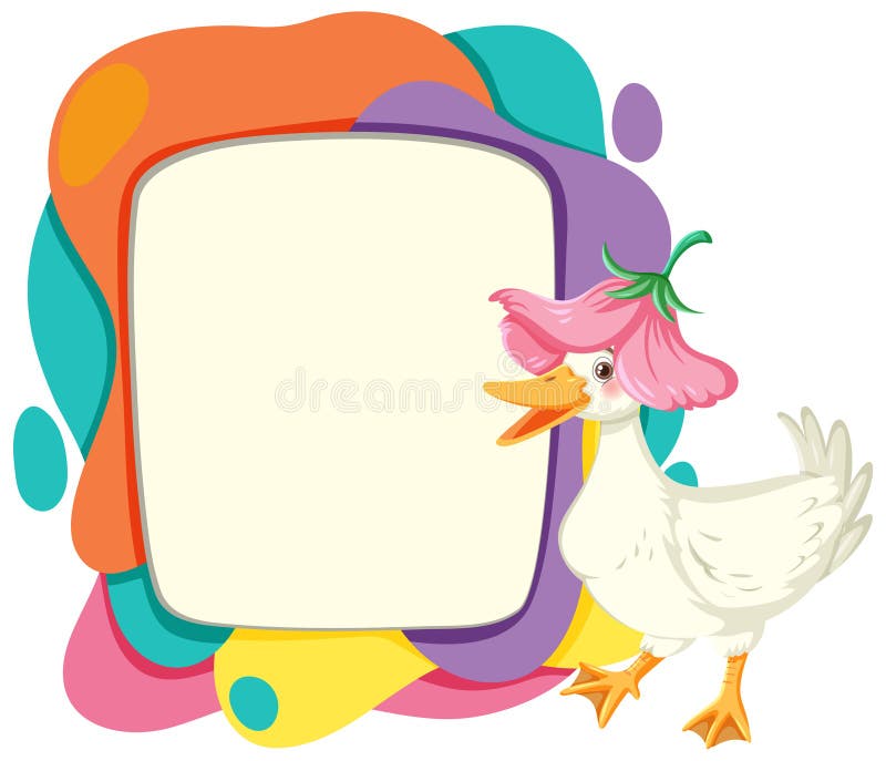 A Duck beside a Vibrant, Abstract Frame Stock Vector - Illustration of ...