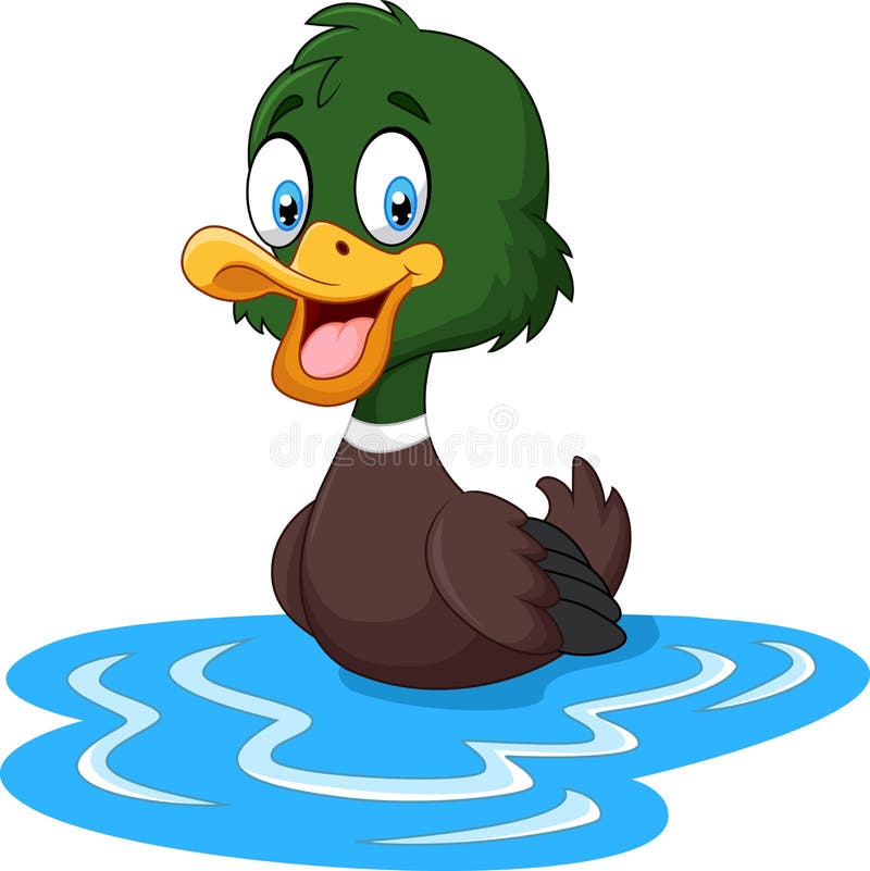 Cartoon Mallard Duck Waving Isolated on White Background Stock Vector ...