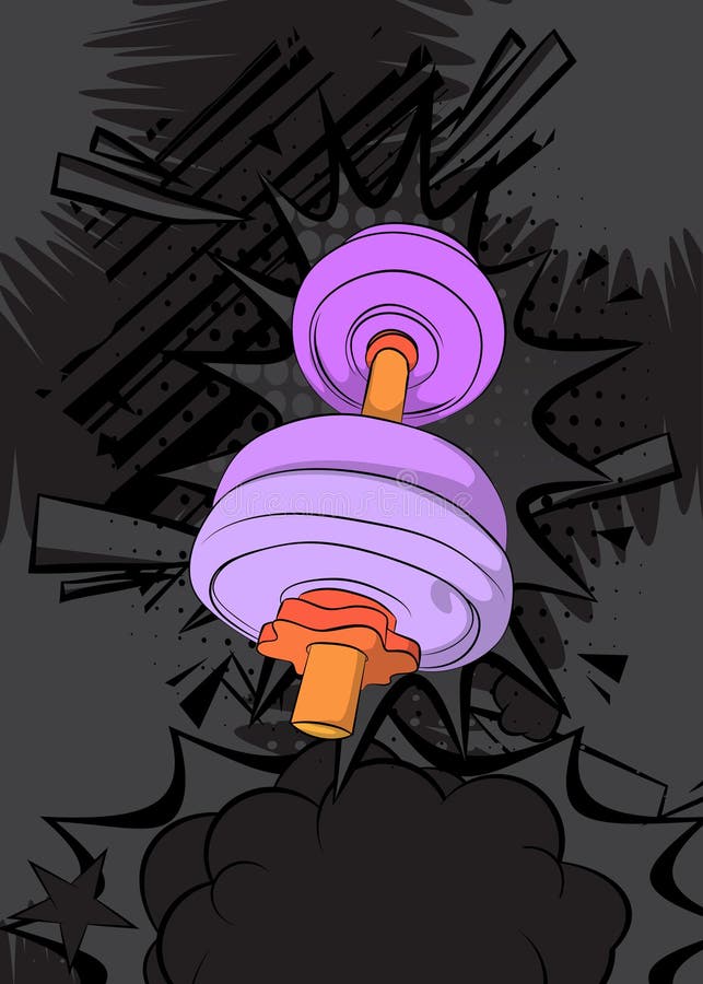 Cartoon Dumbbell, Comic Book Gym. Retro Vector Comics Pop Art Design ...