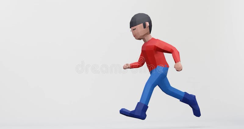 Cartoon Character in Running Animation Stock Footage - Video of ...