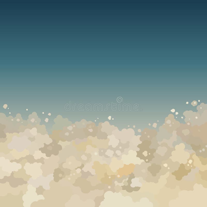 Cartoon Dust Clouds on Blue Sky Background Stock Vector - Illustration ...