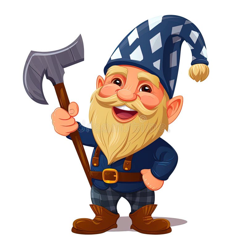 Cartoon Dwarf Lumberjack Character Illustration. Stock Illustration ...