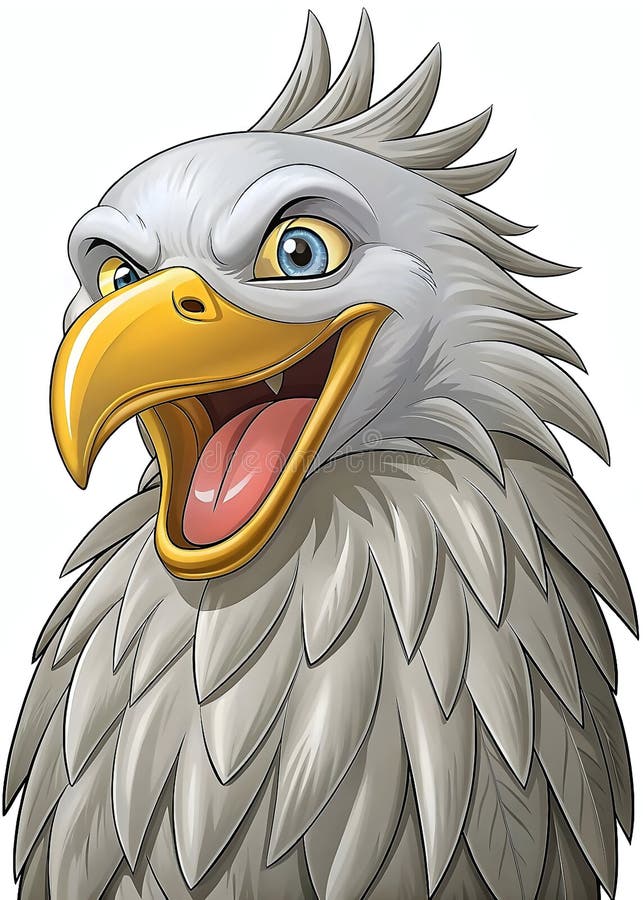 Cartoon Eagle Character Laughing Fun Whimsical Expression Colorful ...