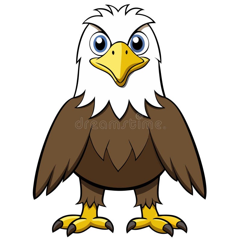 Cartoon Eagle with Exaggerated Features Stands Upright. Stock Vector ...