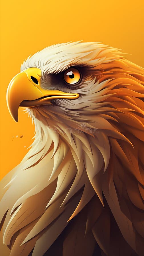 Cartoon Eagle on Light Yellow Gradient Background. Generative Ai Stock ...
