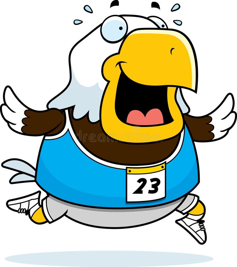 Cartoon Eagle Running Race stock vector. Illustration of exercise ...
