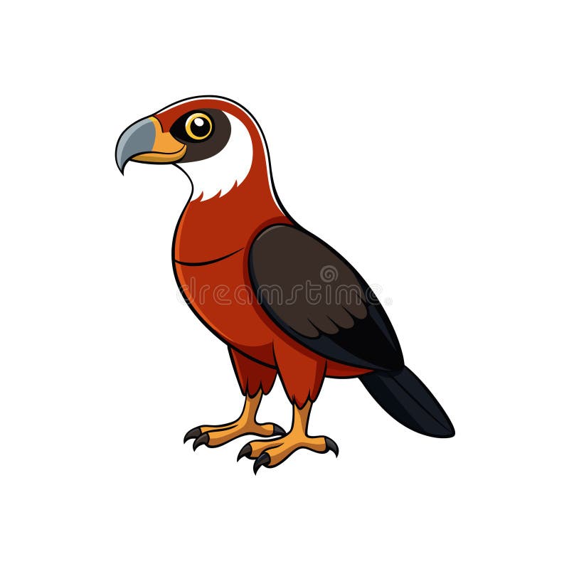 Cartoon Eagle Stands Alert with Bright and Bold Colors Stock ...