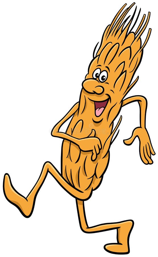 Cartoon Ear of Grain Food Comic Character Stock Vector - Illustration ...