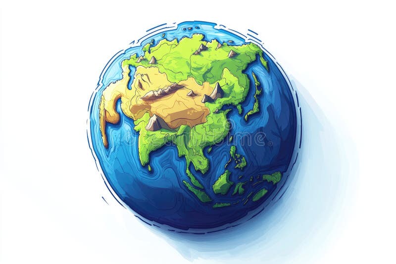 AI-Generated Earth Illustration Stock Illustration - Illustration of ...