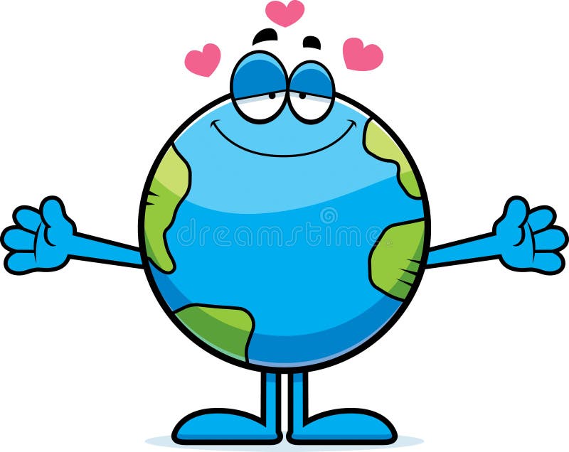 Cartoon Earth Hug stock vector. Illustration of hugging - 47065990