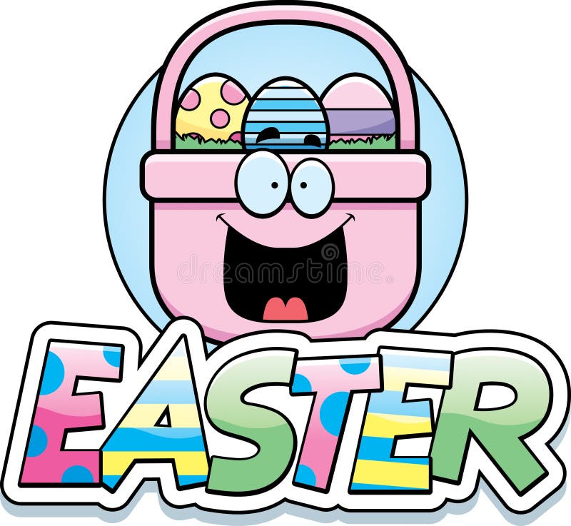 Cartoon Easter Basket Graphic Stock Vector - Illustration of vector ...