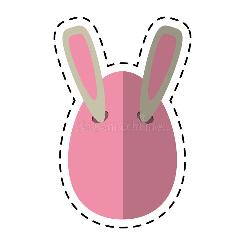 Cartoon Easter Bunny Ears in Egg Stock Vector - Illustration of graphic ...