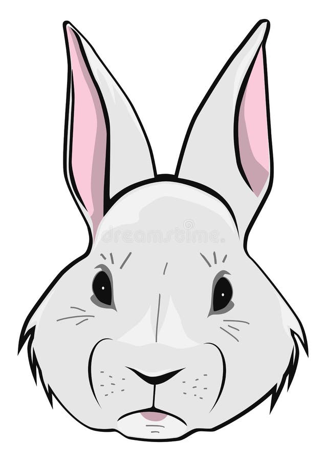 Cartoon Easter Bunny Face.Vector. Stock Vector - Illustration of vector ...