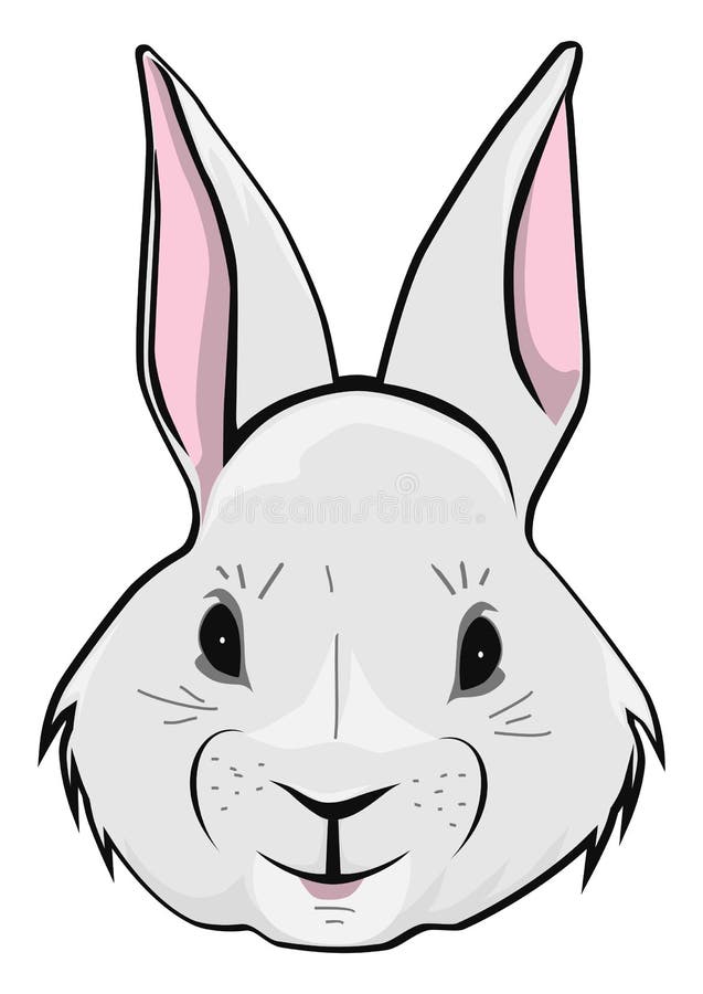 Cartoon Easter Bunny Face.Vector. Stock Vector - Illustration of hare ...