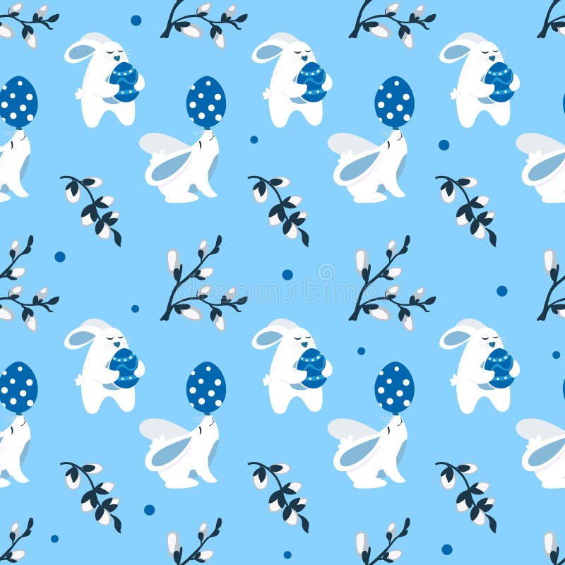 Cartoon Easter Bunny Pattern Stock Illustration - Illustration of ...