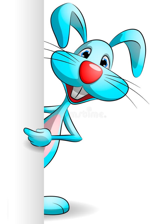 Cartoon Easter Bunny Rabbit Pointing Stock Illustrations – 690 Cartoon ...