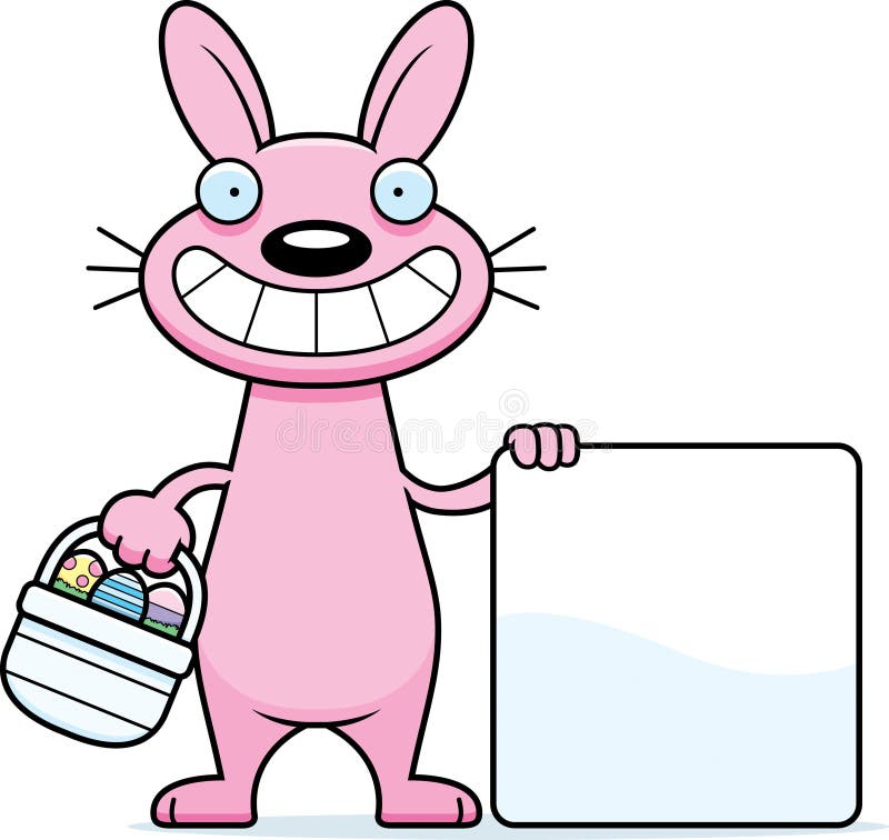 Cartoon Easter Bunny Sign stock vector. Illustration of graphic - 47752327