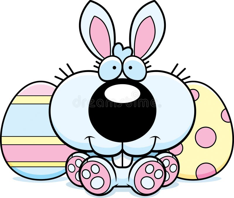 Cartoon Easter Bunny Sitting Stock Vector - Illustration of bunny ...
