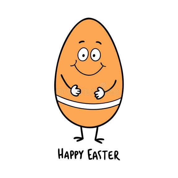 Cartoon Easter Egg with Smiling Face is Wishing You Happy Easter ...
