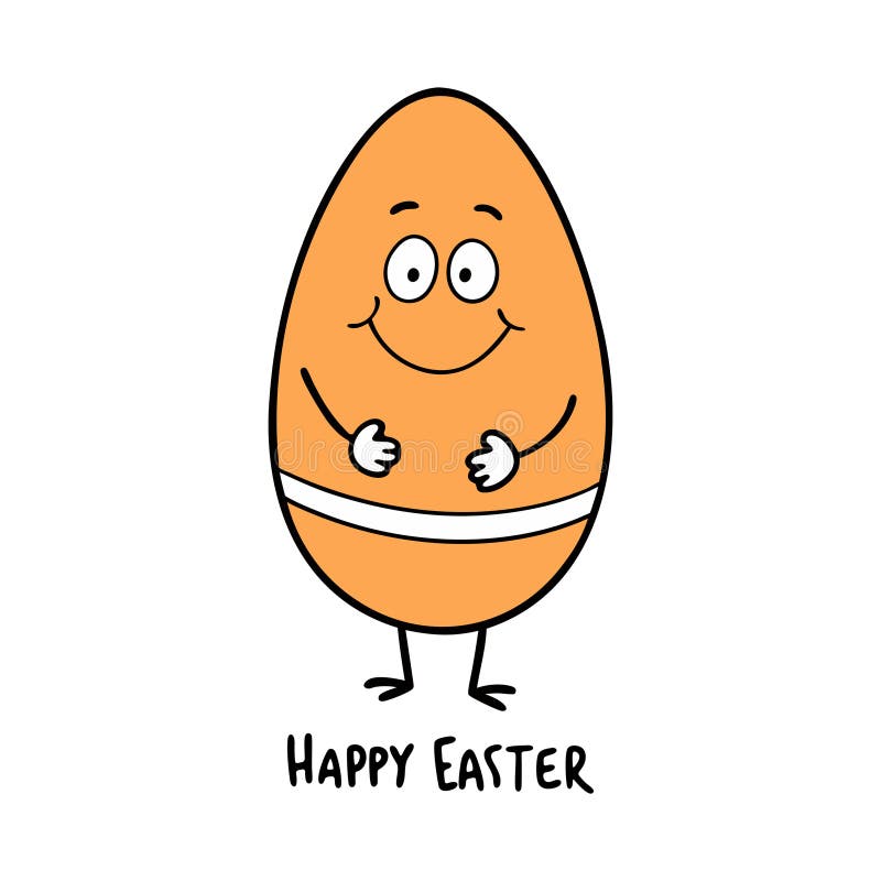 Cartoon Easter Egg with Smiling Face is Wishing You Happy Easter ...