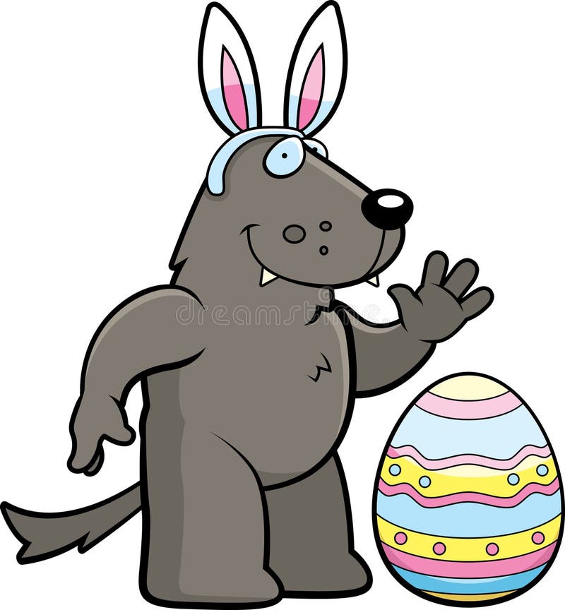 Cartoon Easter Wolf stock vector. Illustration of rabbit - 41819829