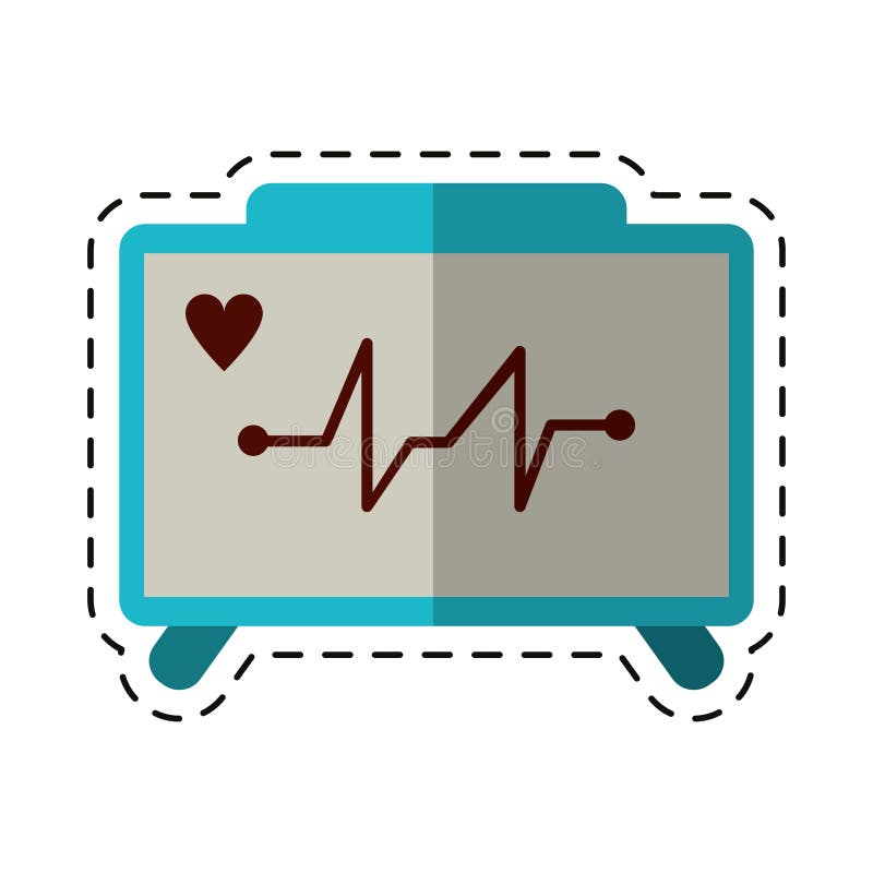 Cartoon Ecg Heart Machine Medical Device Stock Vector - Illustration of ...