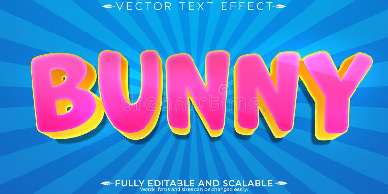 Cartoon Editable Text Effect, Editable Bunny and Rabbit Text Style ...