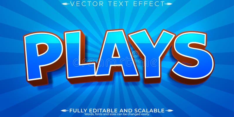 Cartoon Editable Text Effect, Editable Plays and Fun Text Style Stock ...
