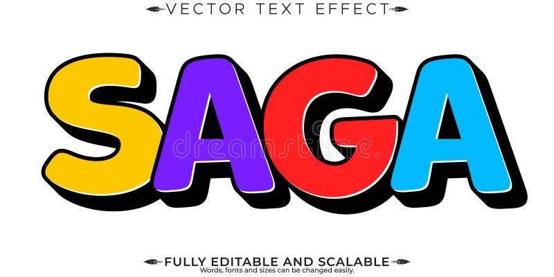 Cartoon Editable Text Effect, Editable Saga and Animated Text Style ...