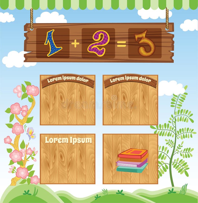 Cartoon Education Kid Template Stock Vector - Illustration of page ...