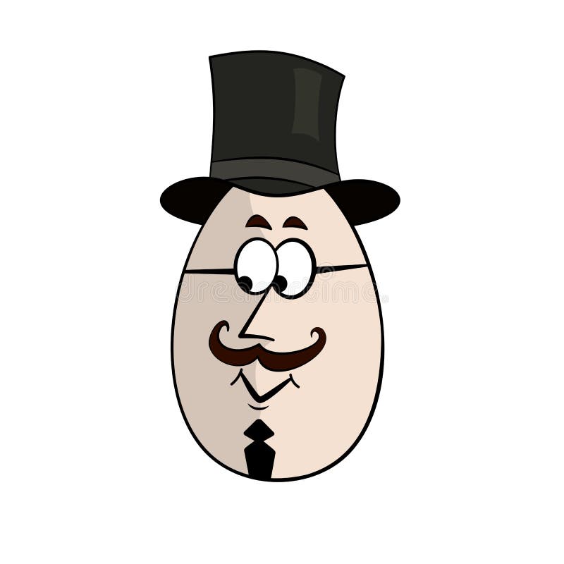 Englishman Funny Cartoon Egg Face Character Stock Illustrations – 1 ...