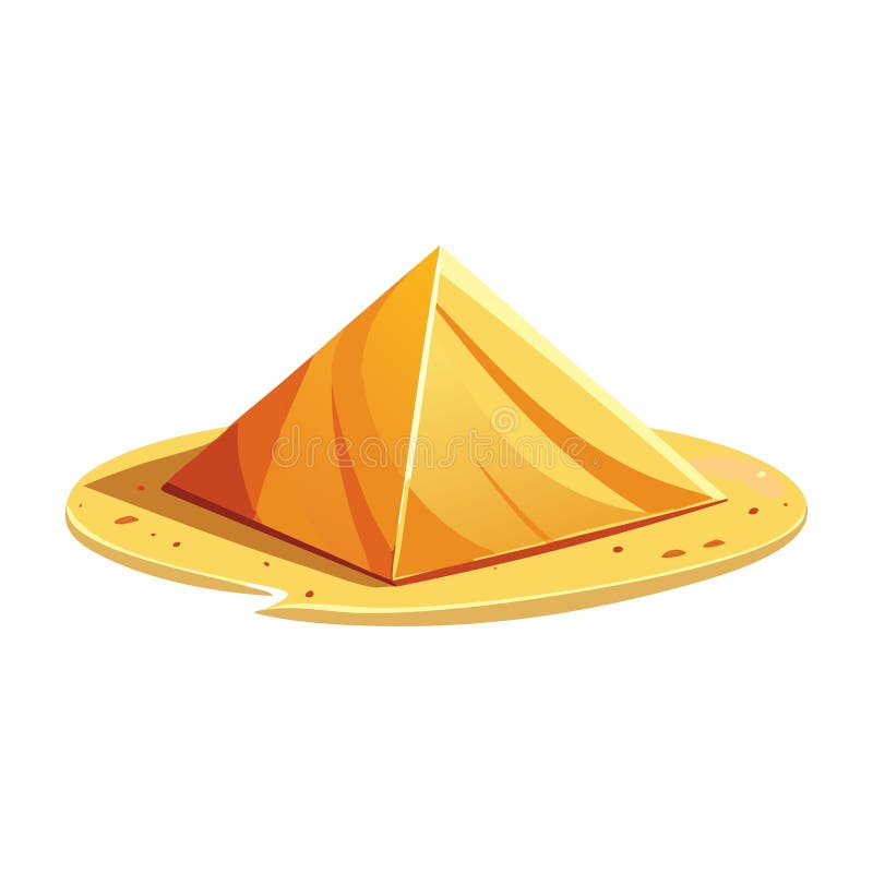 Cartoon Egyptian Pyramid Landmark on Sandy Ground Vector Illustration ...
