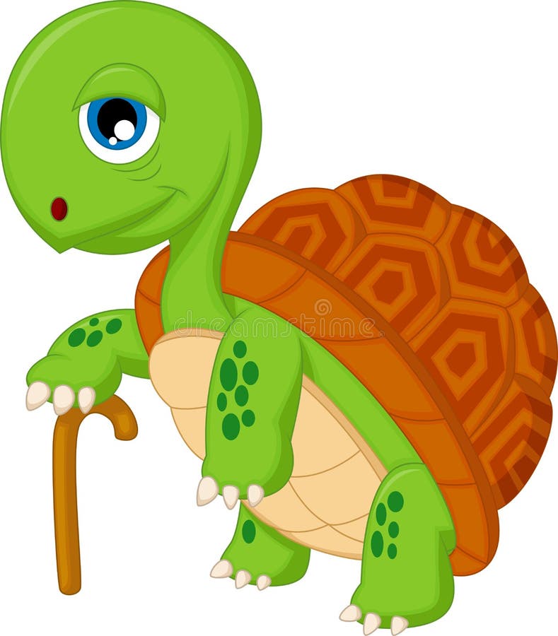 Cartoon elderly tortoise stock vector. Illustration of space - 36399839