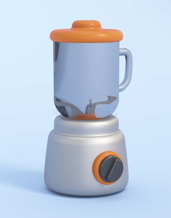 Cartoon Electric Blender Isolated on Blue Background. 3D Illustration ...