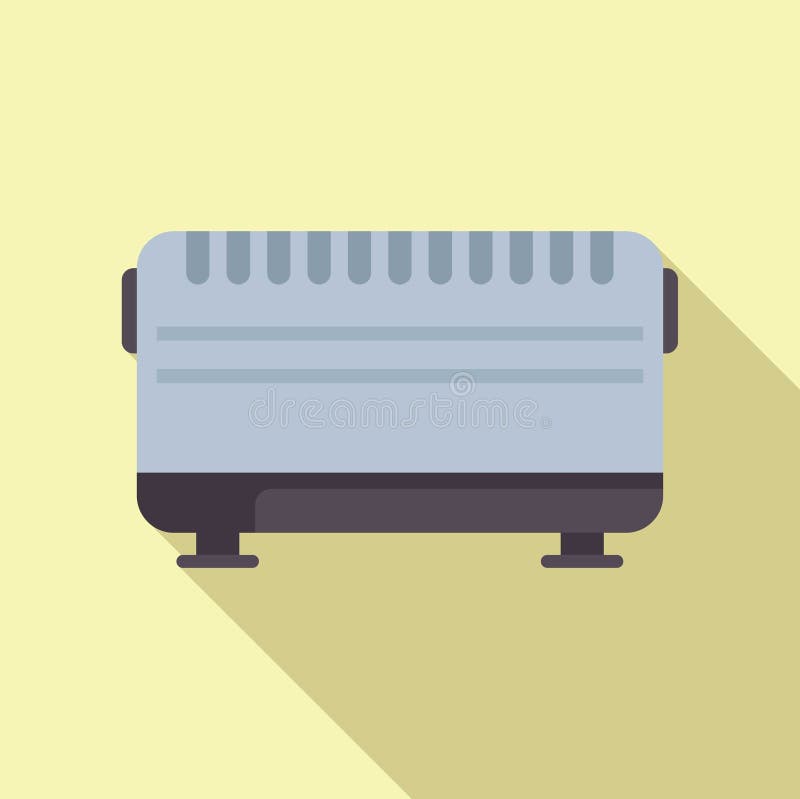 Cartoon Electric Heater on Yellow Background Stock Illustration ...