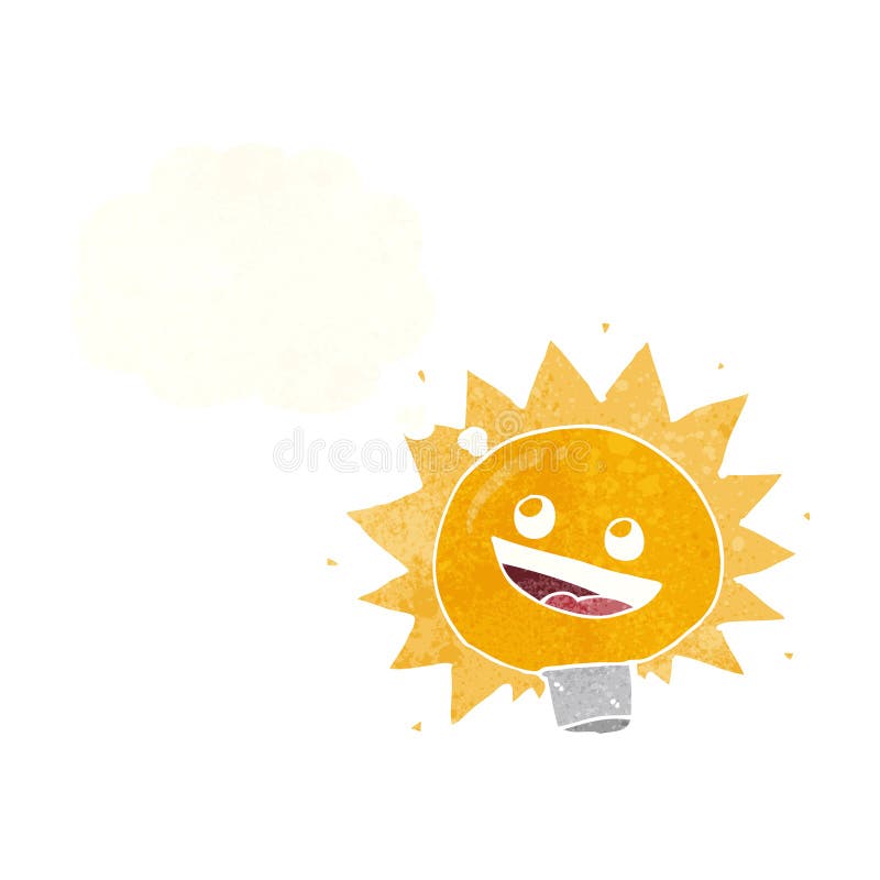 Cartoon Electric Light Bulb with Thought Bubble Stock Illustration ...