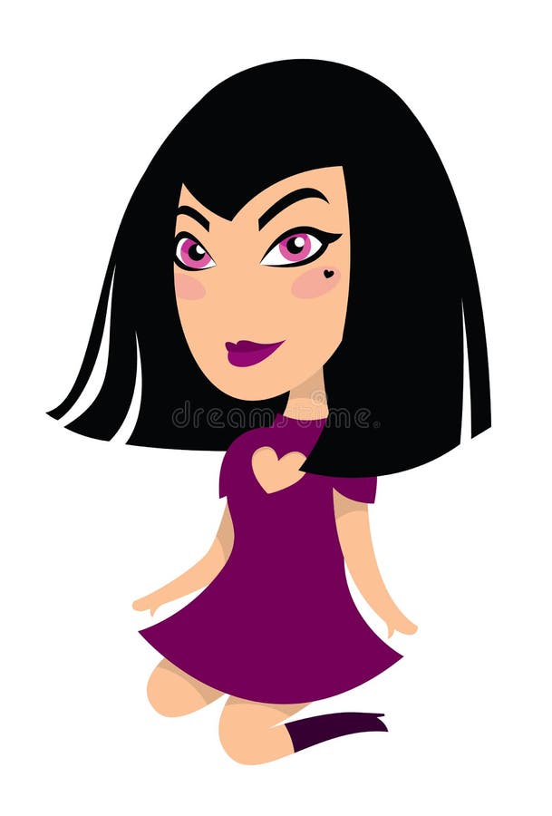 Cartoon elegant girl goth stock vector. Illustration of pattern - 48820048