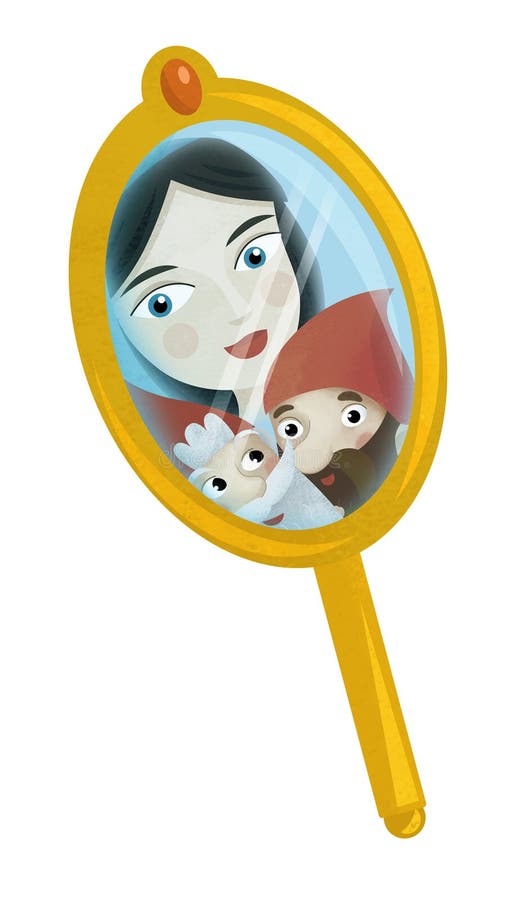 Cartoon Element Mirror on White Background Illustration Stock ...