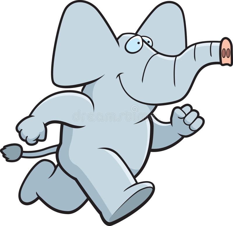 Running Elephant Cartoon Stock Illustrations – 616 Running Elephant ...